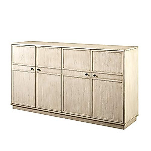Walker Edison Alden Versatile 4 Door Framed-Storage-Sideboard, 62 Inch, Birch