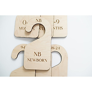 Heart and Home Designs - Modern Double-Sided Baby Closet Dividers, Nursery Closet Organizers – Set of 7 Durable Baby Closet Size Dividers - Size Newborn to 24 Months