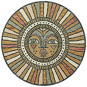 Loloi Justina Blakeney x Ayo Collection AYO-02 Gold/Multi Contemporary 3'-0" x 3'-0" Round Accent Rug