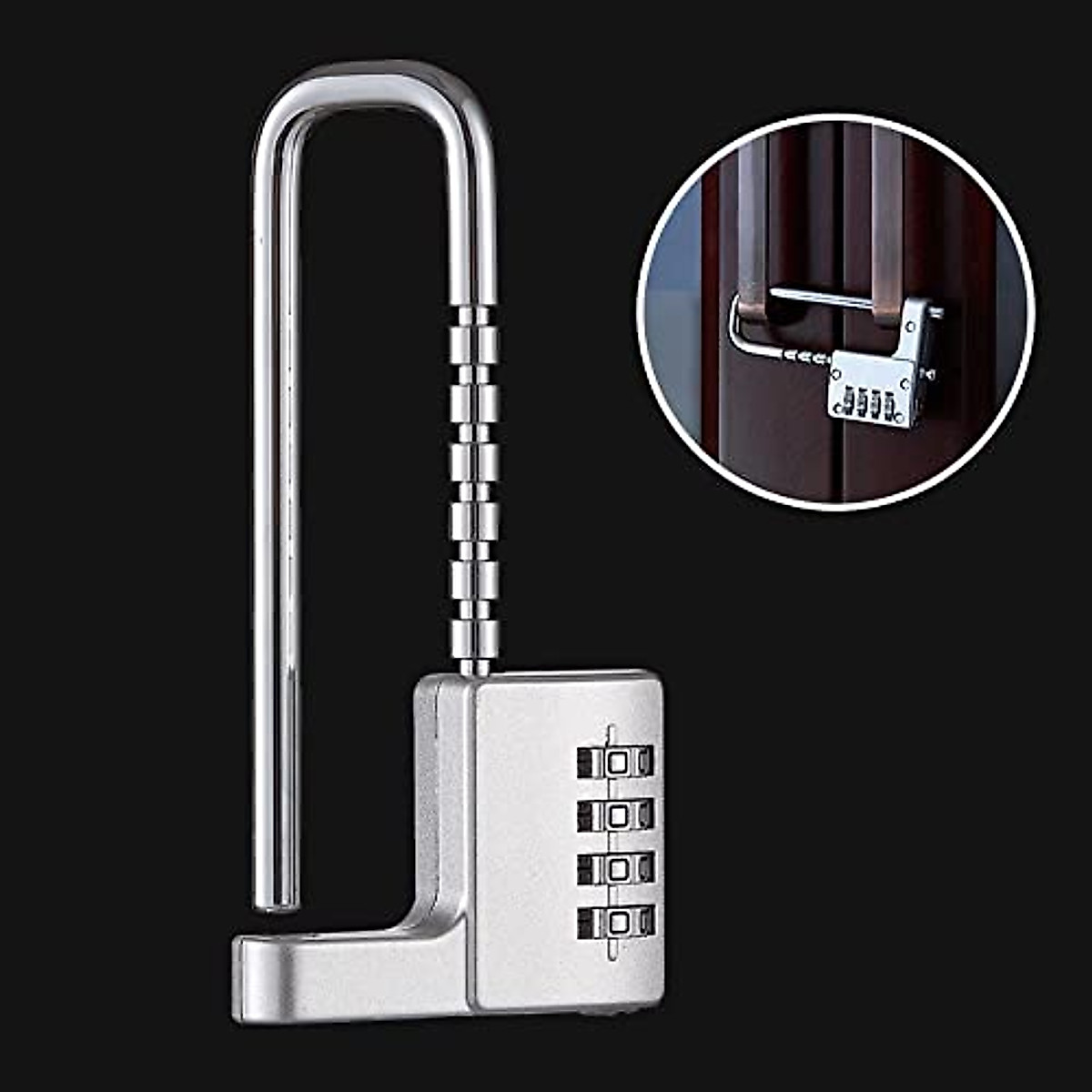 Padlock, Combination Lock, 4 Digit Combination Padlock, 2-1/2" (64mm) Wide Body. 3/8 inch Stainless Steel Retractable Long Shackle is Suitable for Outdoor, School, Gym, Sports lockers, Fences,