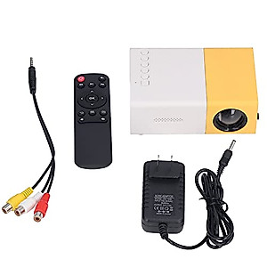 Mini Video Projector, Portable 1920x1080 Outdoor Video Projector Built in Speakers, Large Screen Smart Home Projector with Remote Control, for Outdoor Movie, Home Theate(US )