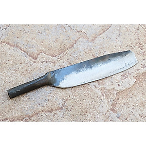 Crude - Asian Paring Chef Knife, One piece, 4 Inch, Carbon Steel, Hand made Blunt Tip