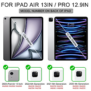 Soke Case for iPad Air 13 Inch M3/M2（2025/2024 & iPad Pro 12.9 Inch 6th/5th (2022/2021) with Pencil Holder - [Full Body Protection + Auto Wake/Sleep],Soft TPU Back Cover, Violet