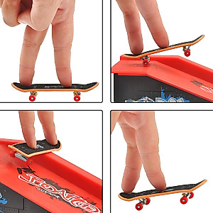 CS COSDDI Mini Skateboards for Fingers - Finger Skate Boards Sport Training Props with Ball Bearings - 4pcs Finger Toys Gifts for Kids(Random Color Pattern)