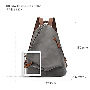 KL928 PU Leather Vintage Backpack – Large Casual Daypack Outdoor Travel Rucksack Hiking Backpacks for Men Women