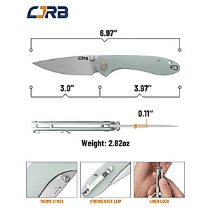 CJRB Small Feldspar Green Bundled with Blue Great EDC Knife Companion