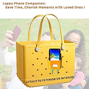 Lopau Phone Case Holder Accessory Compatible with Bogg Bag, Decorative Insert Travel Organizer Kit, Rubber Tote Accessories for Keep Your Phone Lipstip Sunglasses Wallet Keys Easy to Reach(Yellow)