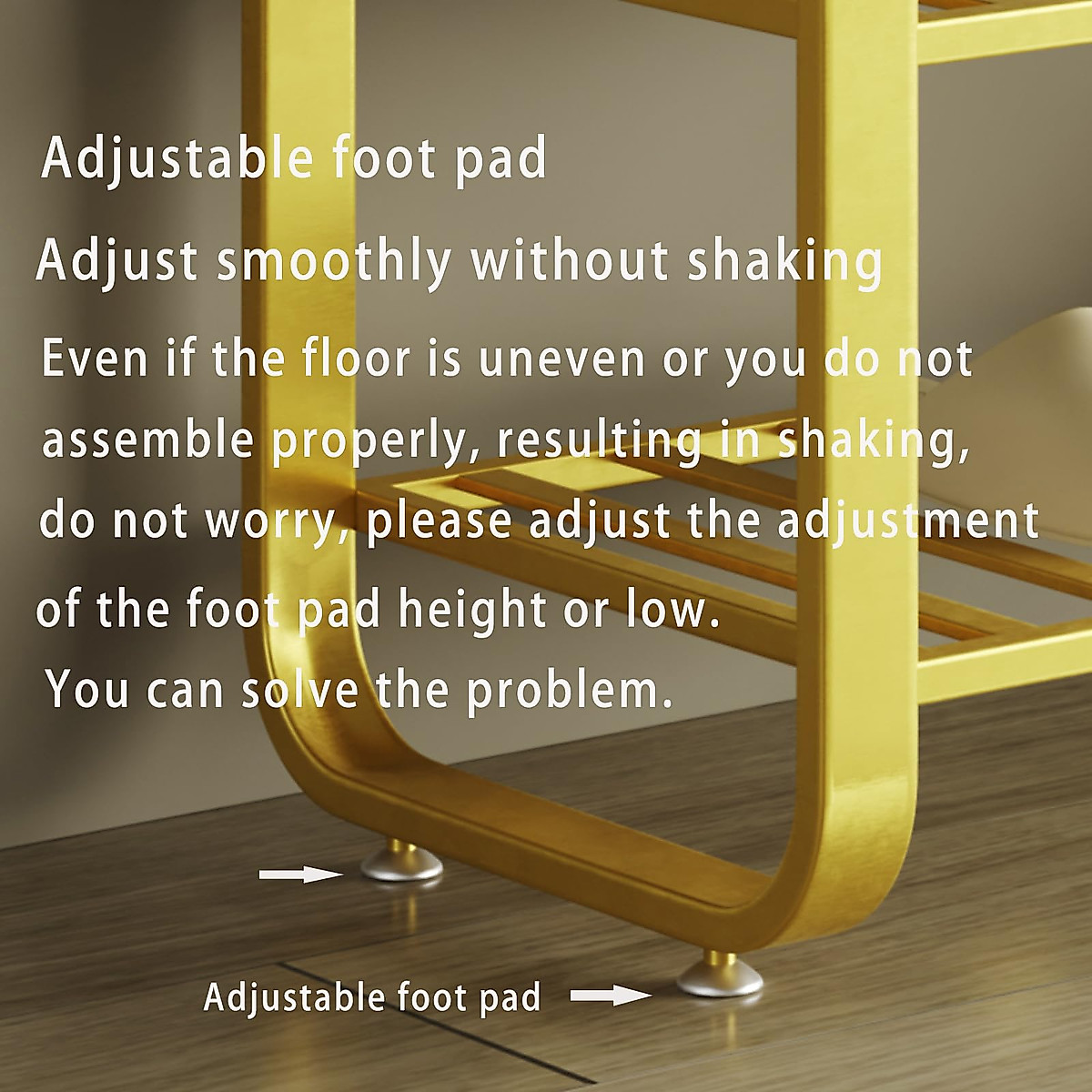 BUZUEY Shoe Bench,entryway Bench with Shoe Storage,Metal Shoe Rack Bench with Cushion Padded seat,Small Shoe Storage Bench for entryway, Hallway,Bedroom (23.6 * 12.5 * 20.4, Golden)