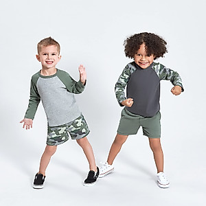 Gerber Baby Boy's Toddler 3-Pack Pull-On Knit Shorts, Green Camo, 5T