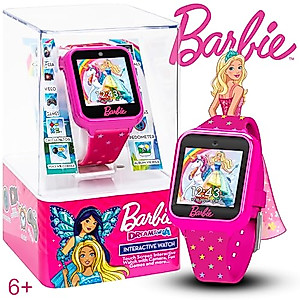 Barbie Kids Smart Watch - Interactive Touchscreen with Games, Selfie Camera, Step Tracker, Alarm, and Stylish Printed Silicone Strap - Fits Wrists 5.5" to 8.5"