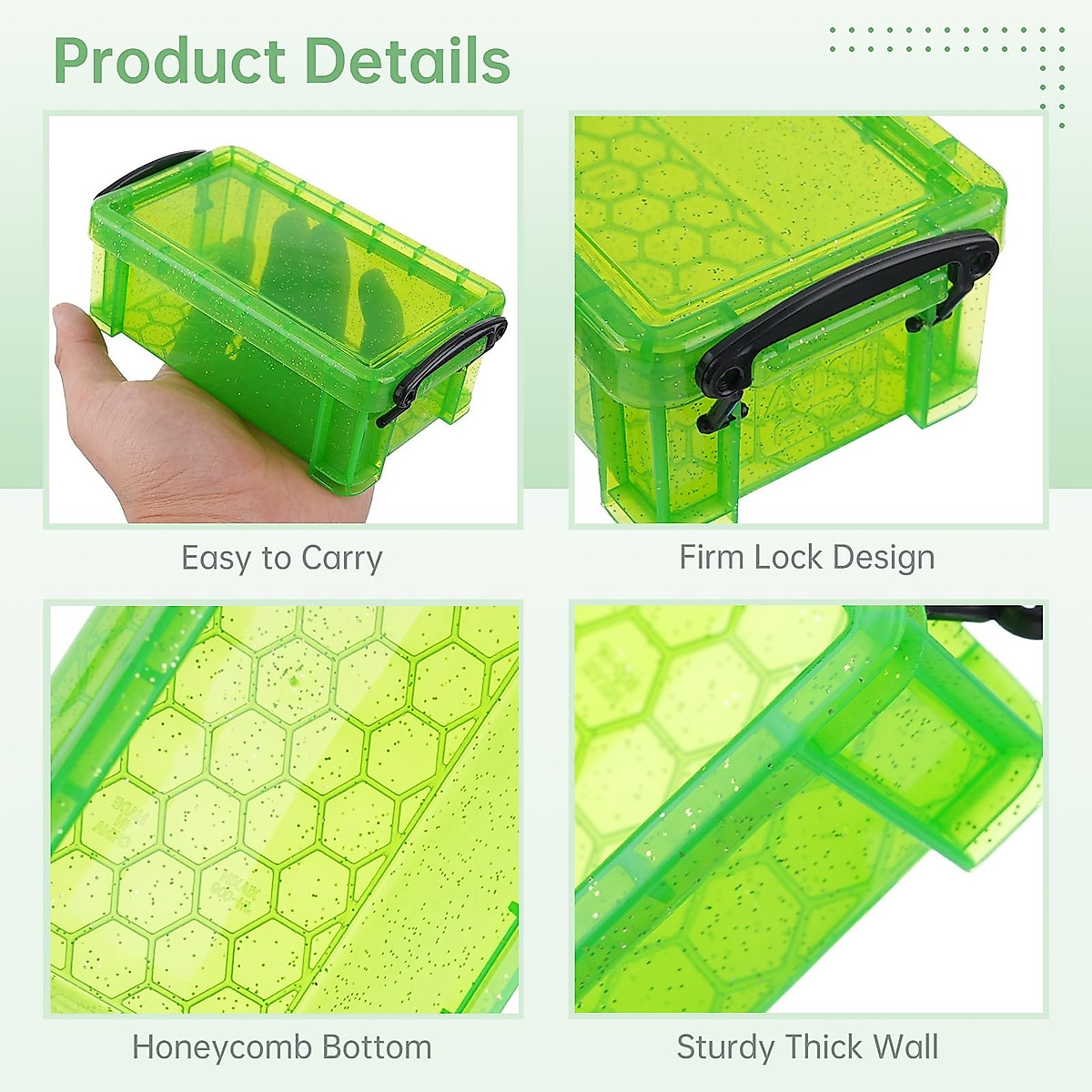 Mini Plastic Storage Containers - 6 PCS with Lids