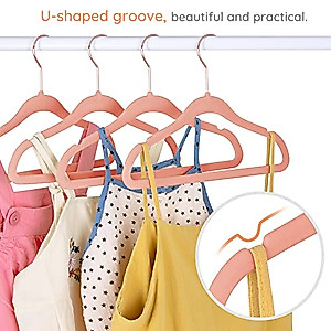 IEOKE Baby Velvet Hangers,50 Pack Children Clothes Hangers Ultra Thin Non Slip Clothes Racks with 6 Pcs Kids Clothing Dividers