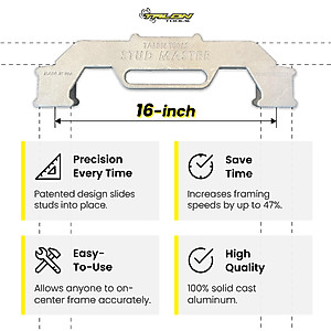 Stud Master 16-MADE IN USA- Inch On-Center Stud Layout Tool - Precision Wall Stud Framing Tool