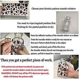 Myhiju UV DTF Cup Wrap Transfer Sticker for Glass Coffee Cups,5 Sheets of Mixed Style UV DTF Transfer Sticker for 16oz Libbey Glass Cups,DIY Waterproof Clear Film Rub on Transfers Stickers Decals.