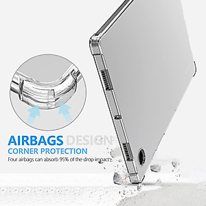 Case for Galaxy Tab A8 Case 2022, Clear Rubber Soft Skin Silicone Side Corner Protective Cover for Samsung Galaxy Tab A8 Case 10.5 inch 2022 Tablet (SM-X200/X205/X207) - Transparent