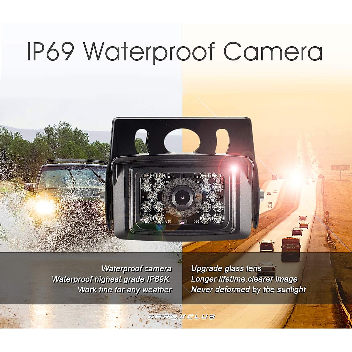 ZEROXCLUB Single Rear View Camera only for W01 WX02 BW4 System purchases Before March 2021 (CM-W01) (Please Ask The Seller if it is Compatible Before Purchasing)