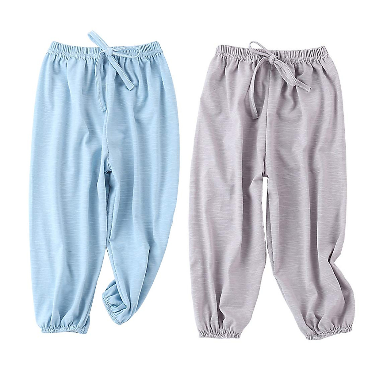 Bouclede Baby Boys Long Bloomers 2 Pack Soft Cotton Harem Pants 12M-7T (US, Age, 3 Years, 4 Years, Grey-Greyblue)