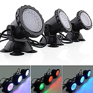 TOMYEUS Underwater Light LED Underwater Lights Waterproof Lamp RGB 36 LED Underwater Spot Light for Swimming Pool Fountains Pond Water Garden Aquarium Fountain Light