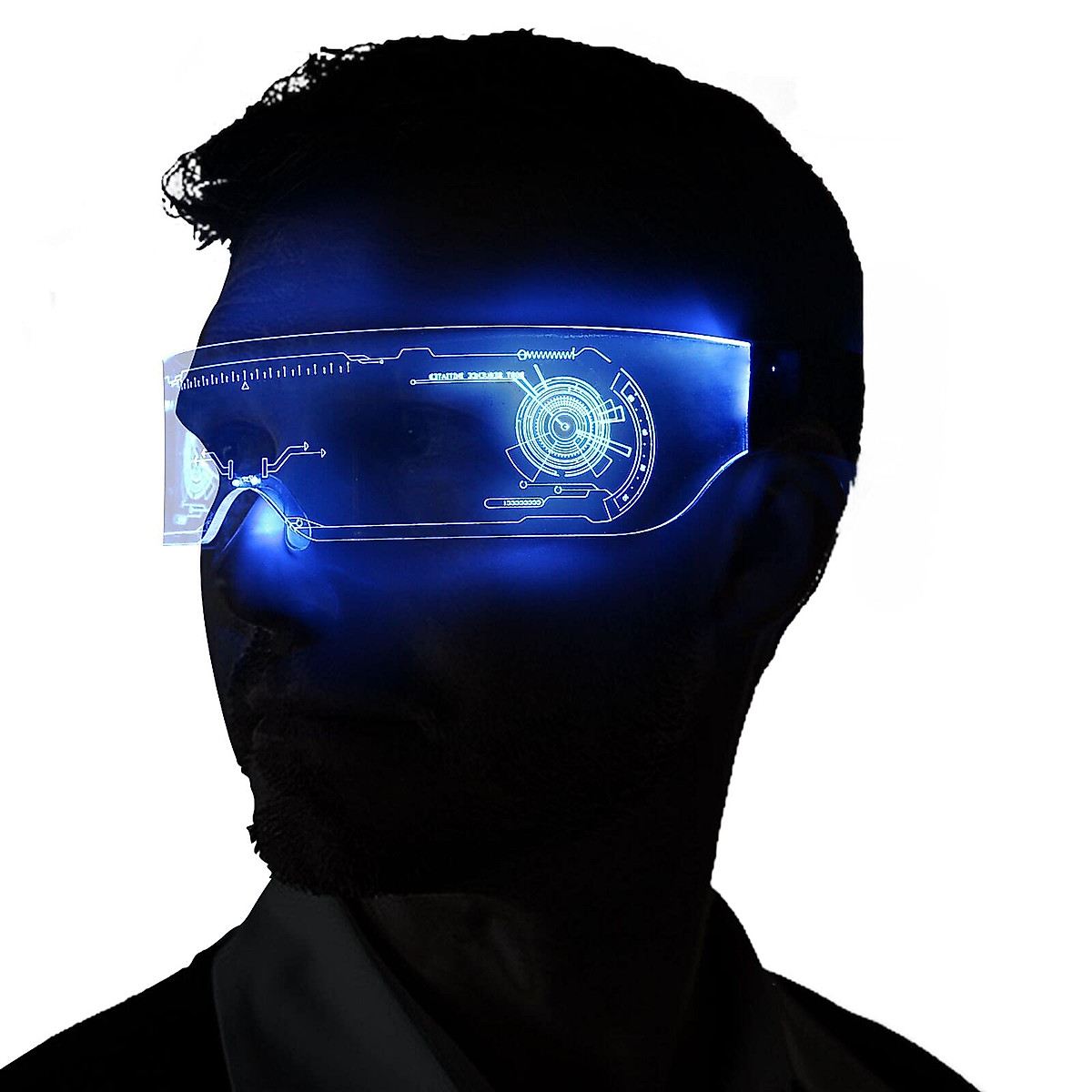 SAFEBAO LED Light Up Glasses for adult with 7 Colors and 4 Modes Rechargeable Futuristic style Glasses