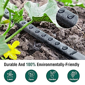 Soaker Hose - Flat Soaker Hose 100 FT for Garden Beds, Garden Soaker Hoses with Heavy Duty, Double Layer Sprinkler Soaker Hoses