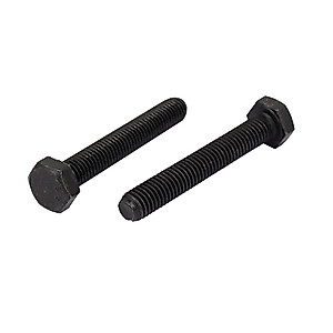 uxcell M10x70mm Grade 8.8 Fully Thread External Hex Cap Screw Fastener Bolt Black 5pcs
