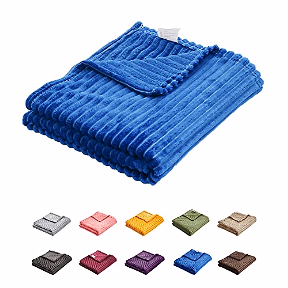 UOZZI BEDDING Flannel Fleece Baby Toddler Blanket All-Season Ultra Soft Plush Thin Small Blanket for Crib -100% Microfiber Polyester Navy Royal Blue 27x39 Inch