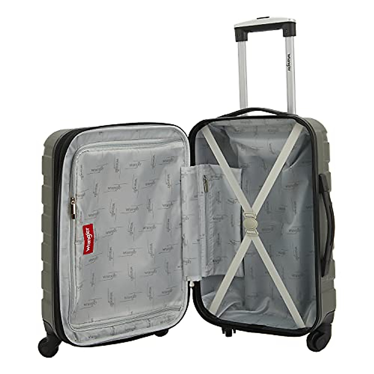 Wrangler 4 Piece Elysium Luggage and Packing Cubes Set, Olive Green