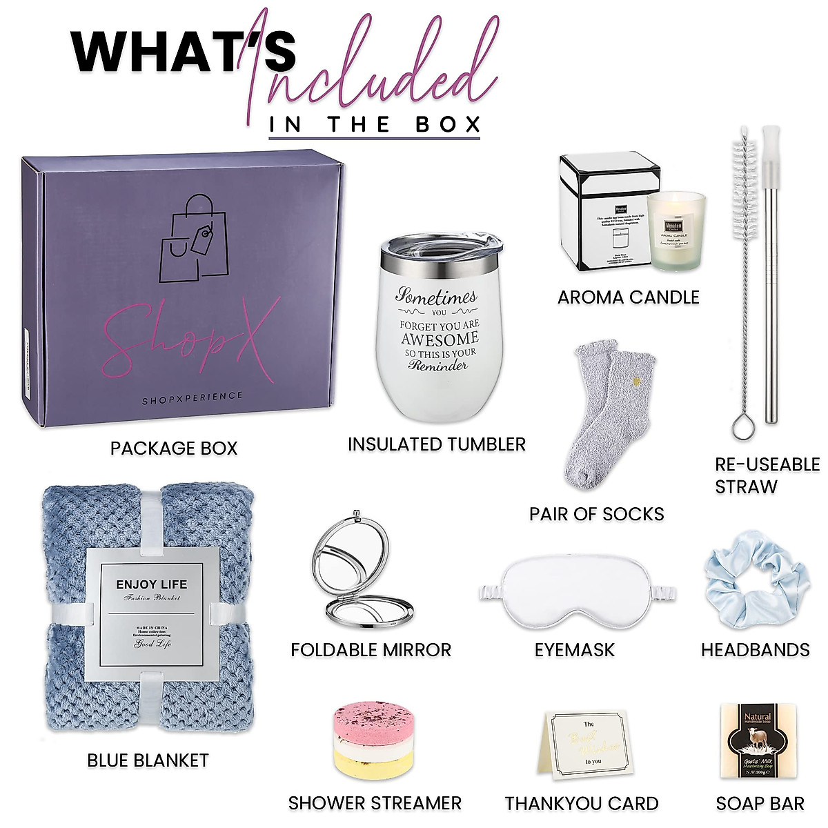 Get well soon gift for women|11 pcs care package for women | Thinking of you get well gifts for women after surgery - Unique Birthday gift - Get well gifts for woman after surgery