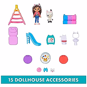 Gabby’s Dollhouse, Purrfect Dollhouse with 15 Pieces including Toy Figures, Furniture, Accessories and Sounds, Kids Toys for Ages 3 and up