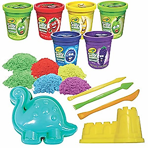 Crayola Silly Scents, Modeling Compound Activity Pack | Includes 6 Scented Dough Tubs, 6 Scented Colored Play Sand Packs, and 7 Kids Tools | Great Birthday Gift or Summer Fun for Toddlers.