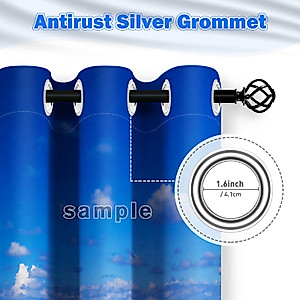 Aimego Outer Space Rocket Spaceship Planet Blackout Curtains for Kids Boys Girls Bedroom Playroom Living Room Decor Sky Universe Grommet Darkening Window Drapes 2 Panels, 42" x 63"