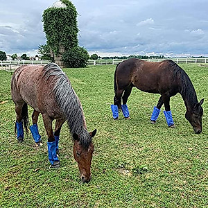 lurexes Horse Care Boots Breathable Mesh Fly Boots Loose Horse Leggins for Reducing Stomping, Stress & Fatigue Leg Wraps Protective Gear Set of 4