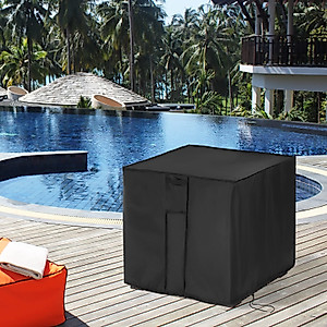 Kingling Outdoor Cooler Table Cover for Keter Cooler Table, Waterproof Patio Storage Cooler Table Outdoor Side Table Covers - 18''L x 18''W x18''H