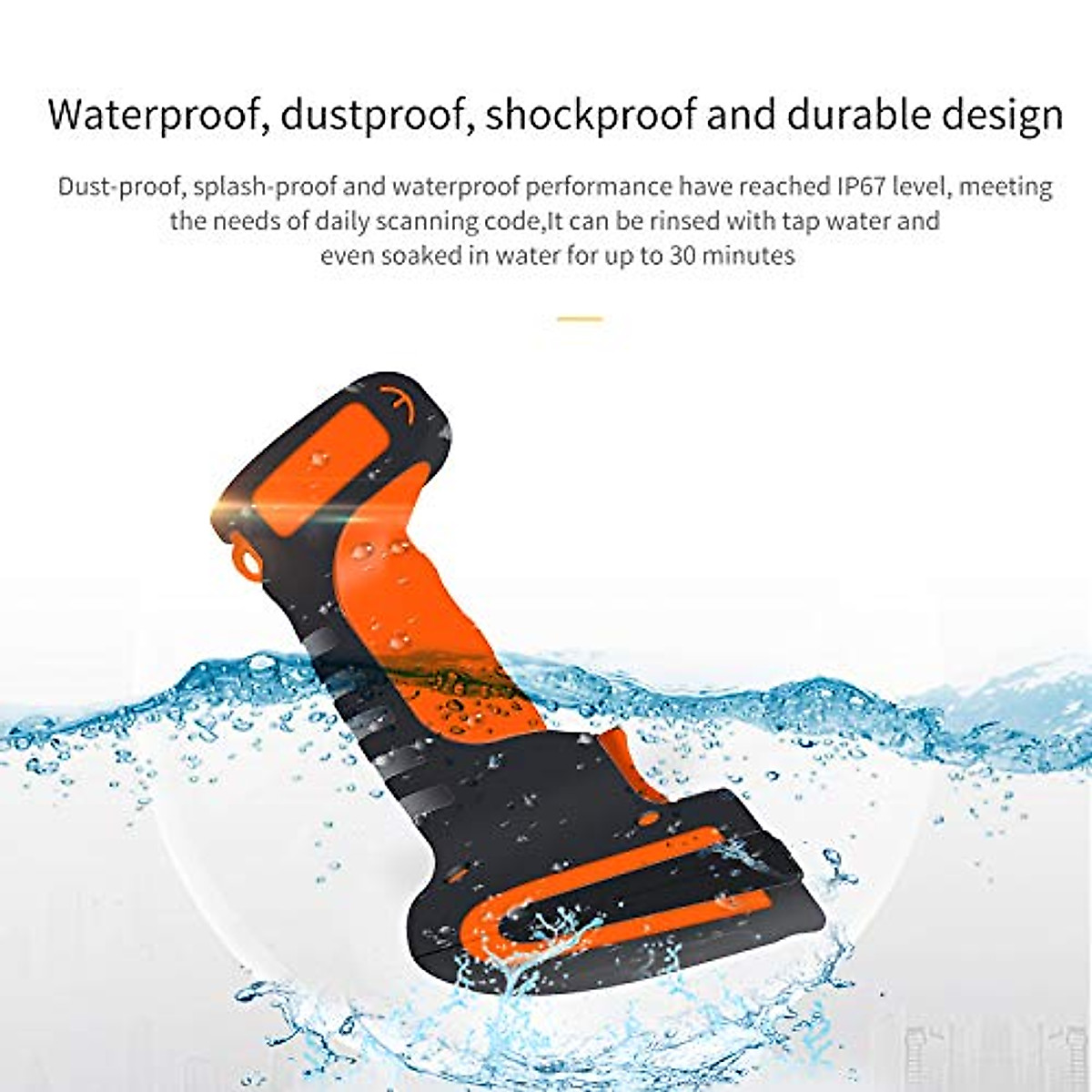 Symcode Bluetooth 2D QR Barcode Scanner with Stand,Industrial Dustproof and Waterproof 3 in 1 Compatible with Bluetooth & 2.4GHz Wireless & Wired Connection with Vibration Alert