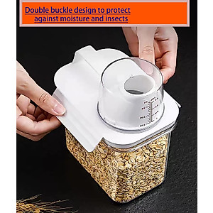 GOSUNA Cereal Dispenser Easy Flow Storage Jar Plastic Grocery Container, Cereal Containers Storage, Food Storage Containers, Dry Food Storage Containers，Multifunctional Kitchen Storage Box (1100ml)