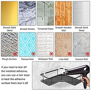 AOUKAR Adhesive for Shower Caddy Adhesive Replacement Stickers Sticky Pads - Shower Shelf Adhesive for Corner Shower Caddy, Bathroom Storage Shelves and Kitchen Racks 4 Pack