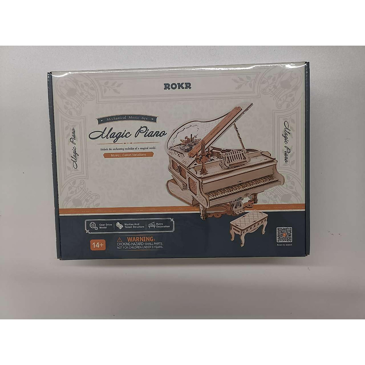 ROKR 3D Wooden Puzzles for Adults 223pcs Piano Model Kit 1:20 Scale Building Puzzles Wooden Music Box Unique Gift for Men Women Hobbies for Birthday Christmas
