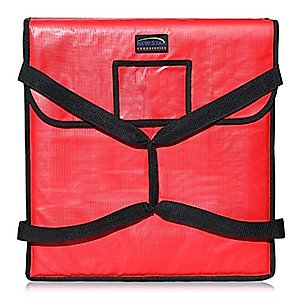 New Star Foodservice 50097 Insulated Pizza Delivery Bag, 20" by 20" by 5", Red