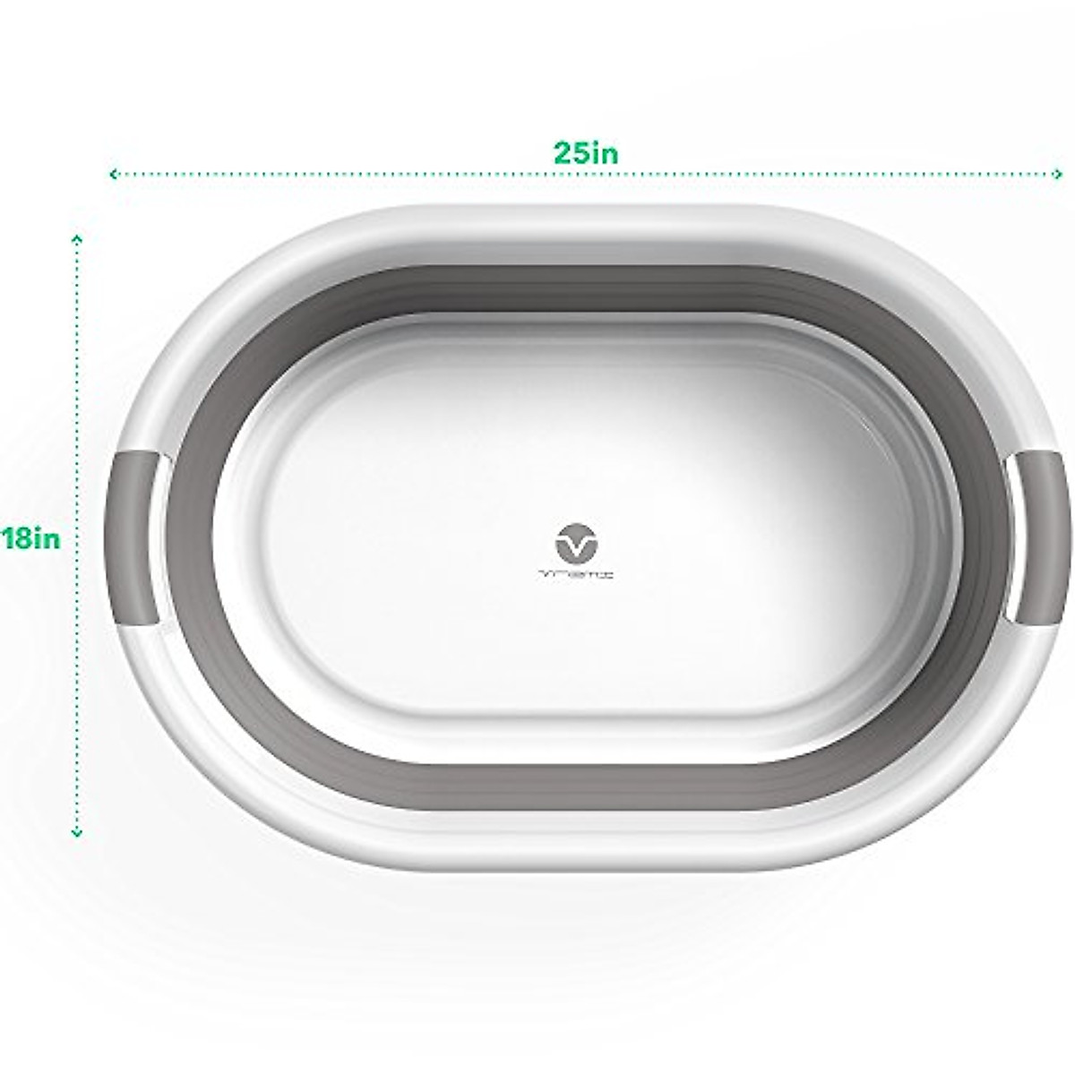 Vremi Collapsible Plastic Laundry Basket (grey)