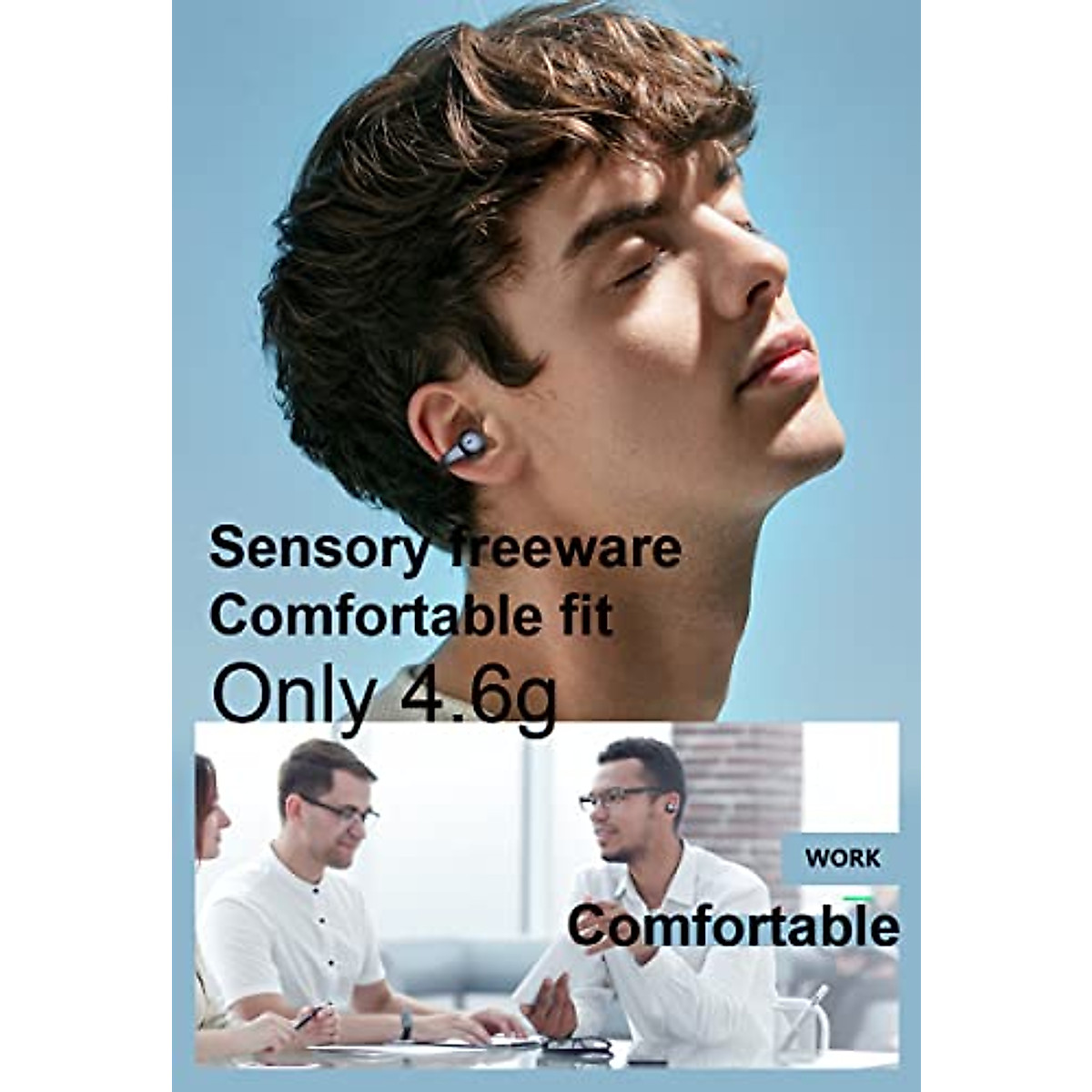 Ear-Clip Bone Conduction Headphones Bluetooth 5.3, Painless Wireless Open Ear Clip on Headphone,Waterproof Mini Sport Running Earring Earphone, Noise Cancelling/HiFi Quality/Long Battery Life