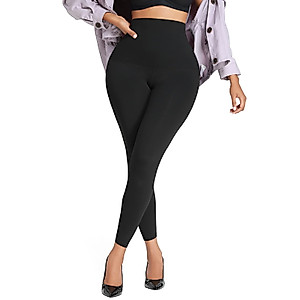 huiming Sauna Sweat Pants Shorts Slimming Compression Workout Thermo Waist Trainer for Women Leggings Body Shaper Weight Loss (L/XL) Black