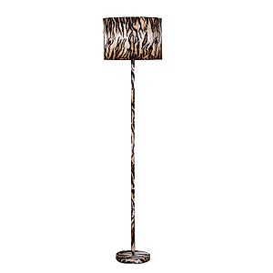 Ore International HBL2457 59" in Faux Suede Tiger Print Floor Lamp