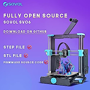 Sovol SV06 3D Printer Open Source with All Metal Hotend Planetary Dual Gear Direct Drive Extruder 25-Point Auto Leveling PEI Build Plate 32 Bit Silent Board Printing Size 8.66x8.66x9.84 inch