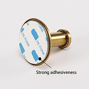 Vanloory Bath Towel Hooks, 6 Pack Self Adhesive Coat Hooks, Sturdy No Drilling Robe Hook, SUS 304 Stainless Steel Heavy Duty Clothes Hanger, Wall Hooks for Bathroom Bedroom Kitchen (2 in, ‎Gold)