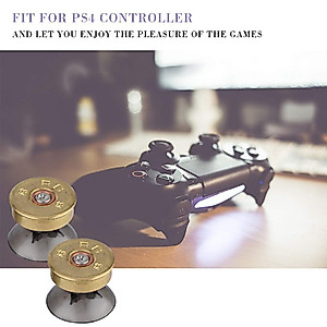 Salaty Bullet Thumbstick, Thumbstick Mod Kit Gold 6Pcs Bullet Buttons for PS4, Playstation 4 for Playstation 4 PS4 Controller Grip Replacement Parts