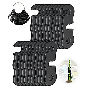Rope Tensioner Aluminum Alloy Camping Tent Guyline Cord Adjuster Camping of Gear for Camping, Hiking, Backpacking Ultralight Tent Stakes Guy Lines (Black, 20 Pack)
