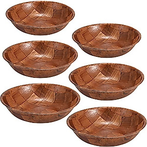 Wooden Salad Bowl, Set 6 Pieces 8, 10 and 12 Inch Wooden Bowls 2 of Each Size Decorative Bowl, Fruit Bowl for Kitchen Counter, Candy Bowl, Salad Bowls, Mixing Serving Bowls, Wooden Bowls for Decor