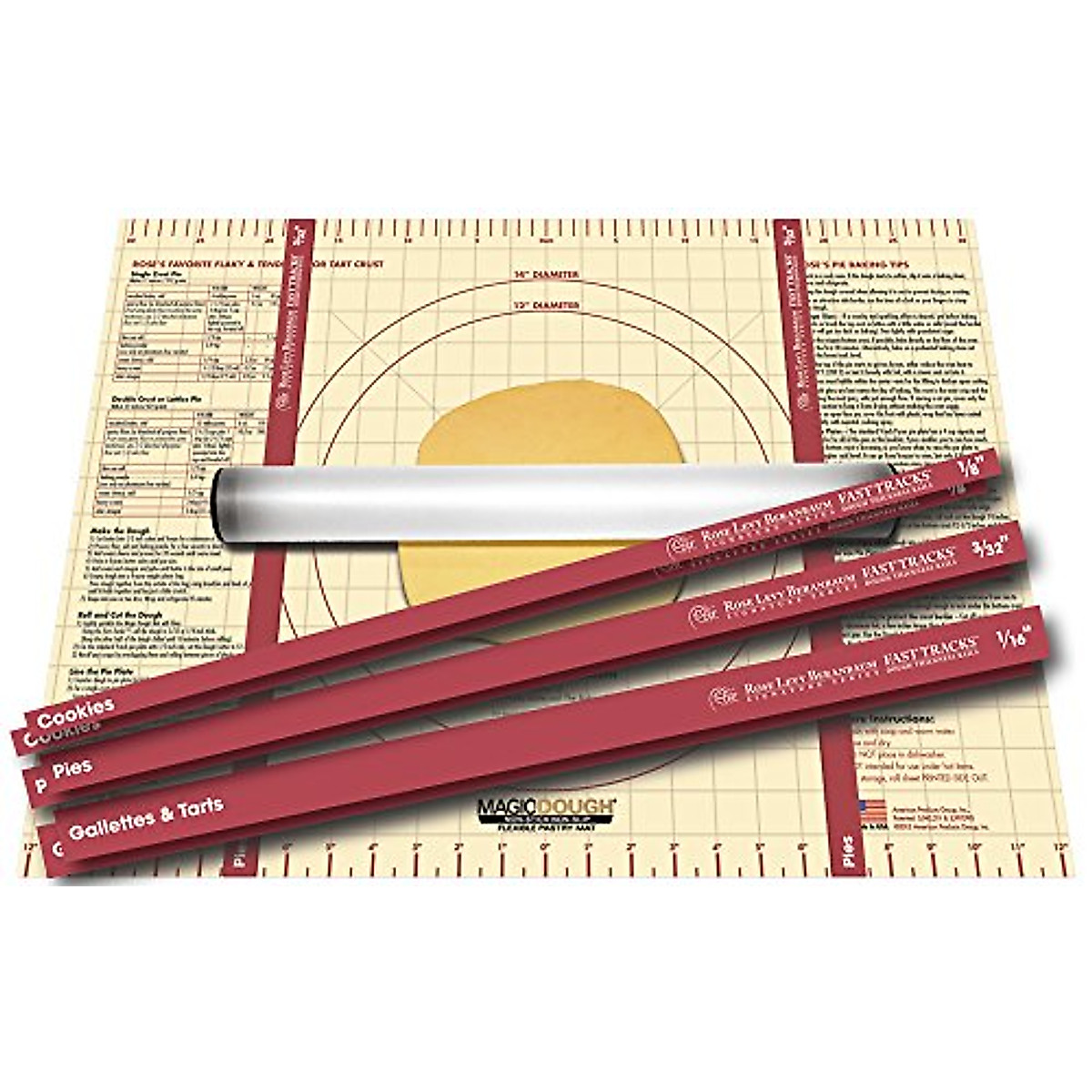 Rose Levy Beranbaum Signature Series Rose's stick, Non-slip Mat, 18" x 24.5", Made in USA childrens-art-doughs, Cream