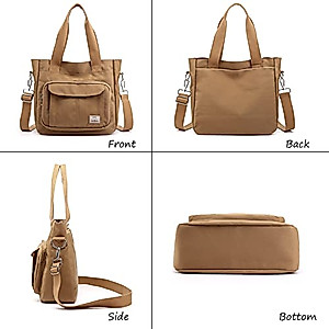 Blostirno Women&#039;s Casual Tote Shoulder Crossbody Bag Large Capacity Nylon Top Handle Daily Handbag Purse Work Bags Black