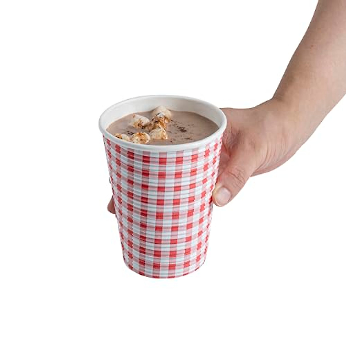 Restaurantware 12 Ounce Disposable Coffee Cups 500 Spiral Wall Hot Cups For Coffee - Lids Sold Separately Rolled Rim Paper Insulated Coffee Cups Picnic Print For Coffee Tea And More